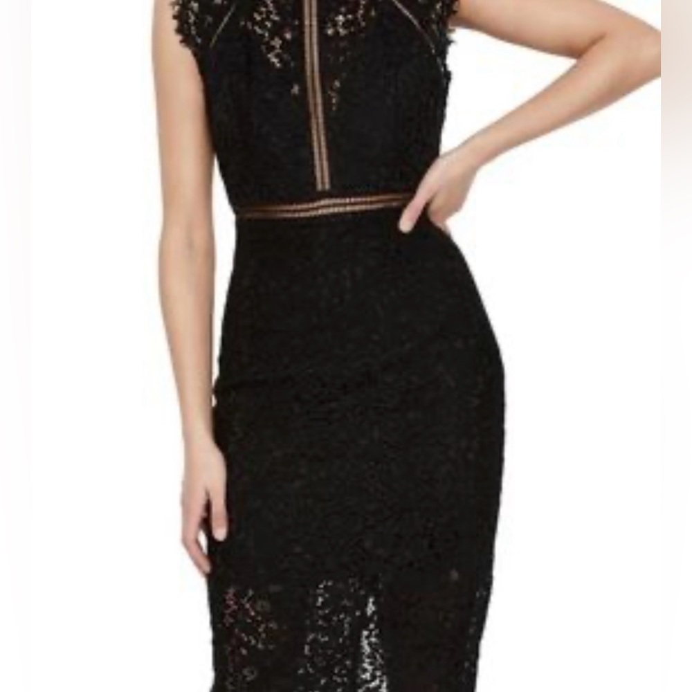 Bardot Designer Black Lace Cocktail Wedding Dress Wom… - Gem